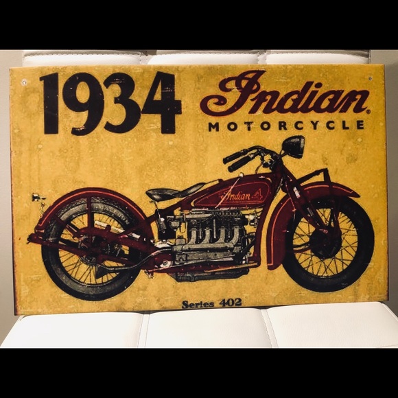Hand Crafted | Wall Decor | 934 Indian Motorcycle Metal Sign | Poshmark